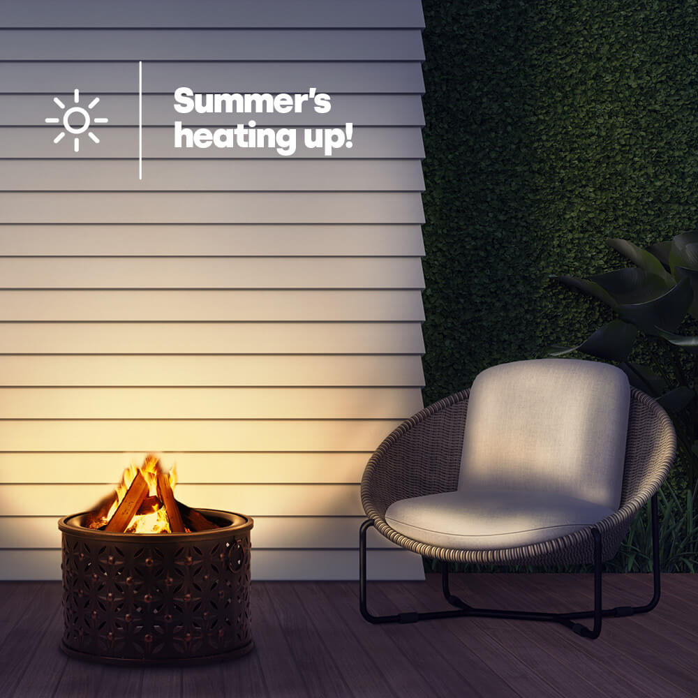 Livivo| Rombo Steel Fire Pit & Grill | Free Delivery