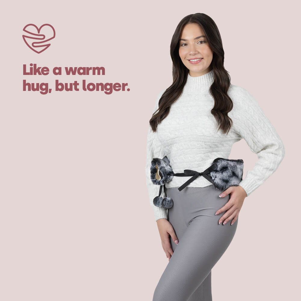 Livivo | Wrap-Around Long Hot Water Bottle - Velvet Grey | Free Delivery
