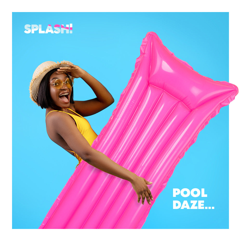 Inflatable Pink Water Lounger Mat | SPLASH! Pool Float | L – Livivo