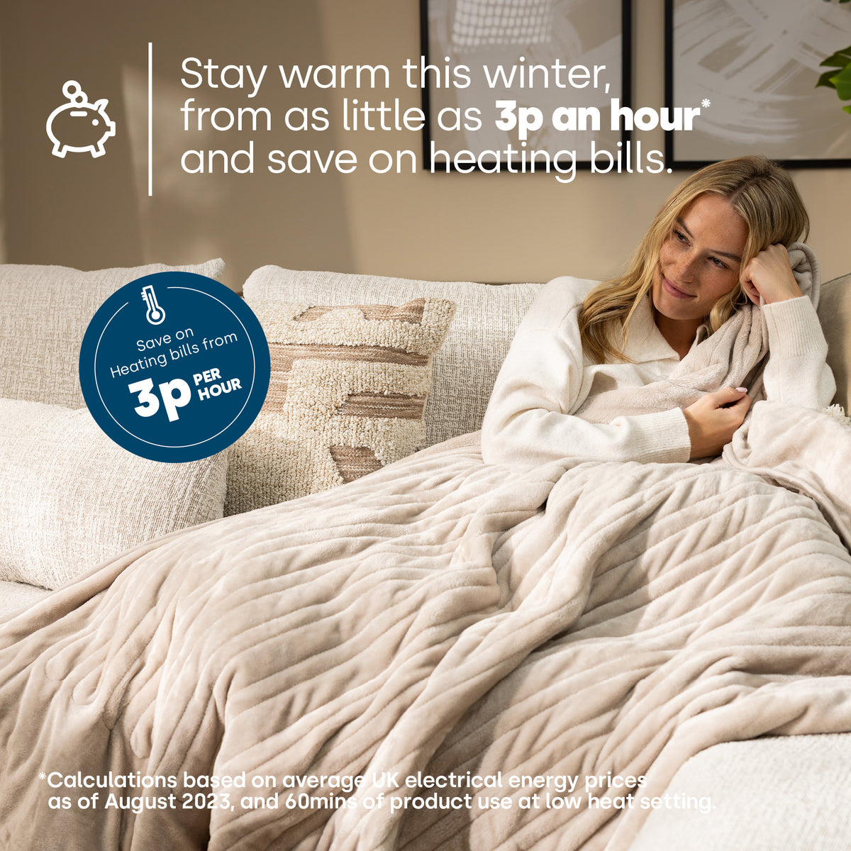 Heated Electric Over Blanket Cool Sand – Livivo
