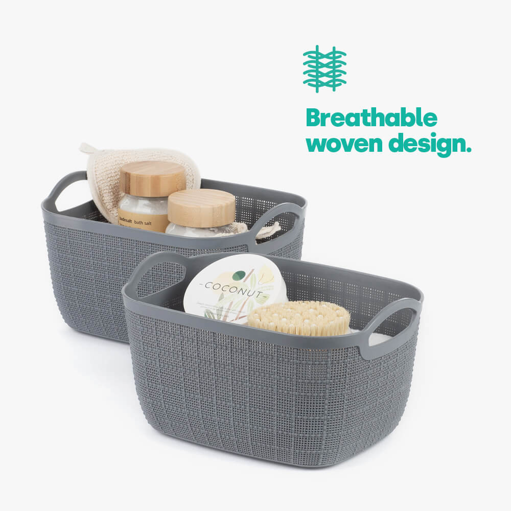 Livivo | Juti stackable plastic storage basket - grey | Free Delivery