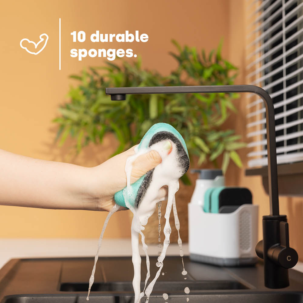 LIVIVO | Dish Buddy Sponge with Holder 10-pack | Free Delivery – Livivo