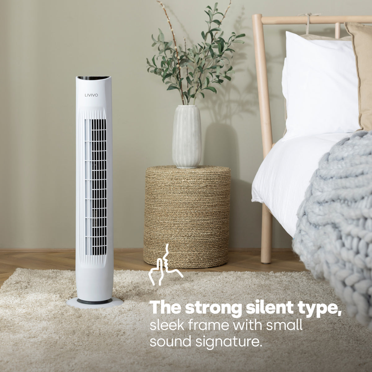 32" Tower Fan - White | Free Delivery | Livivo