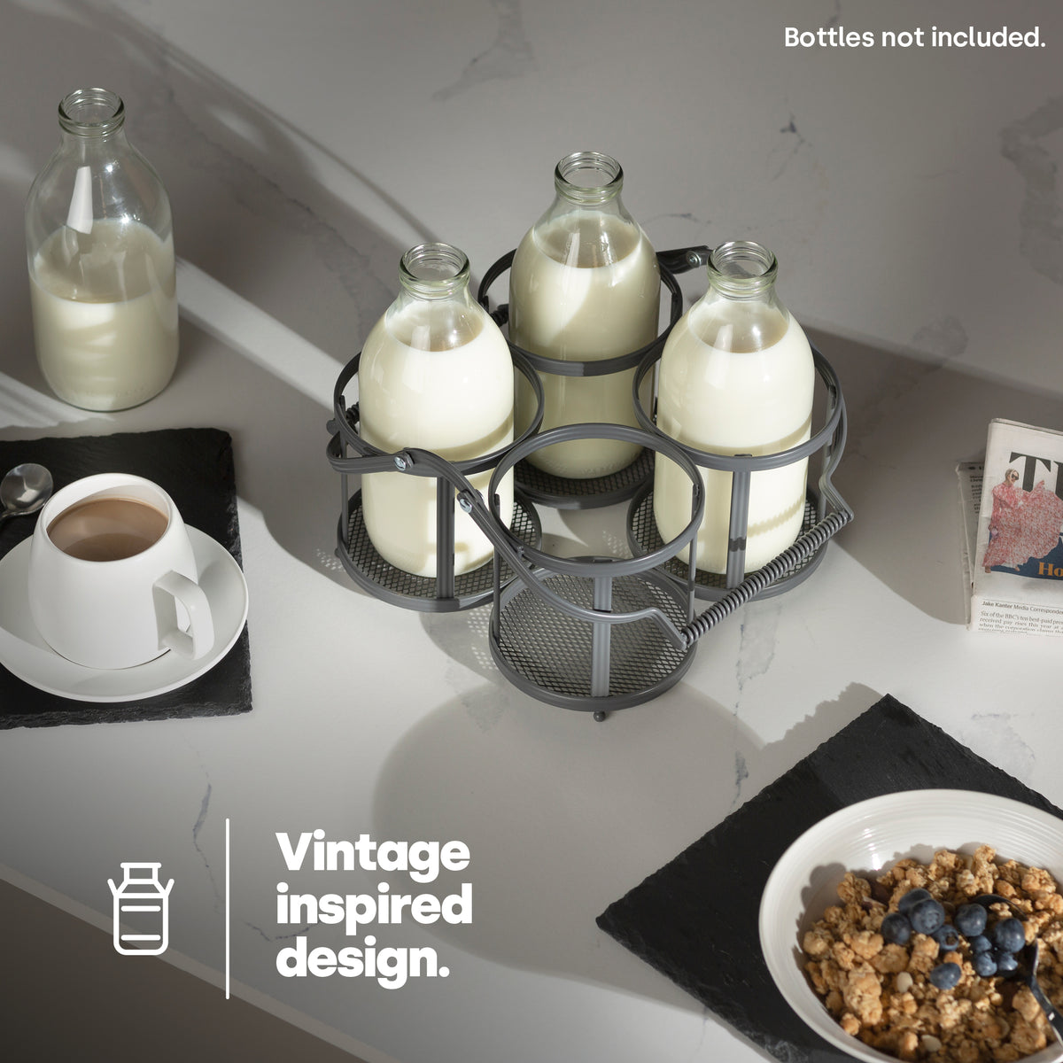 Livivo | Dual-Handle Milk Bottle Holder - 4 BTL | Free Delivery