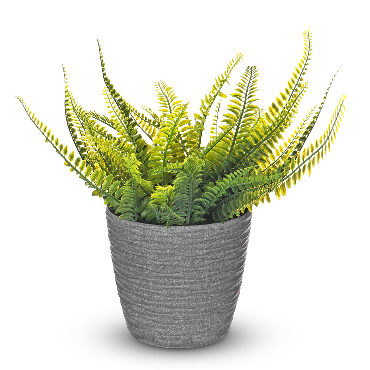 Plastic Plant Pot with Wave Design 18cm Grey - Set of 2 – Livivo