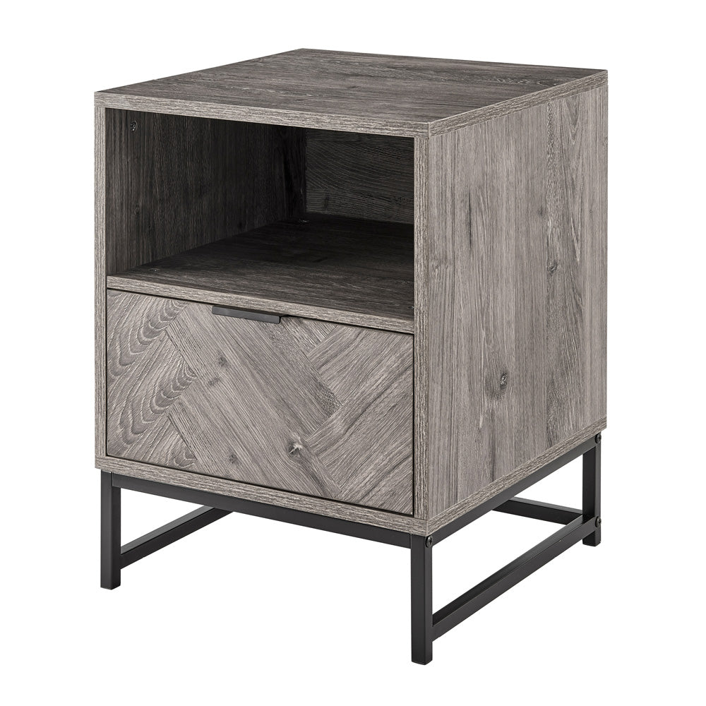 Livivo | Herringbone Side Table - Grey | Free Delivery