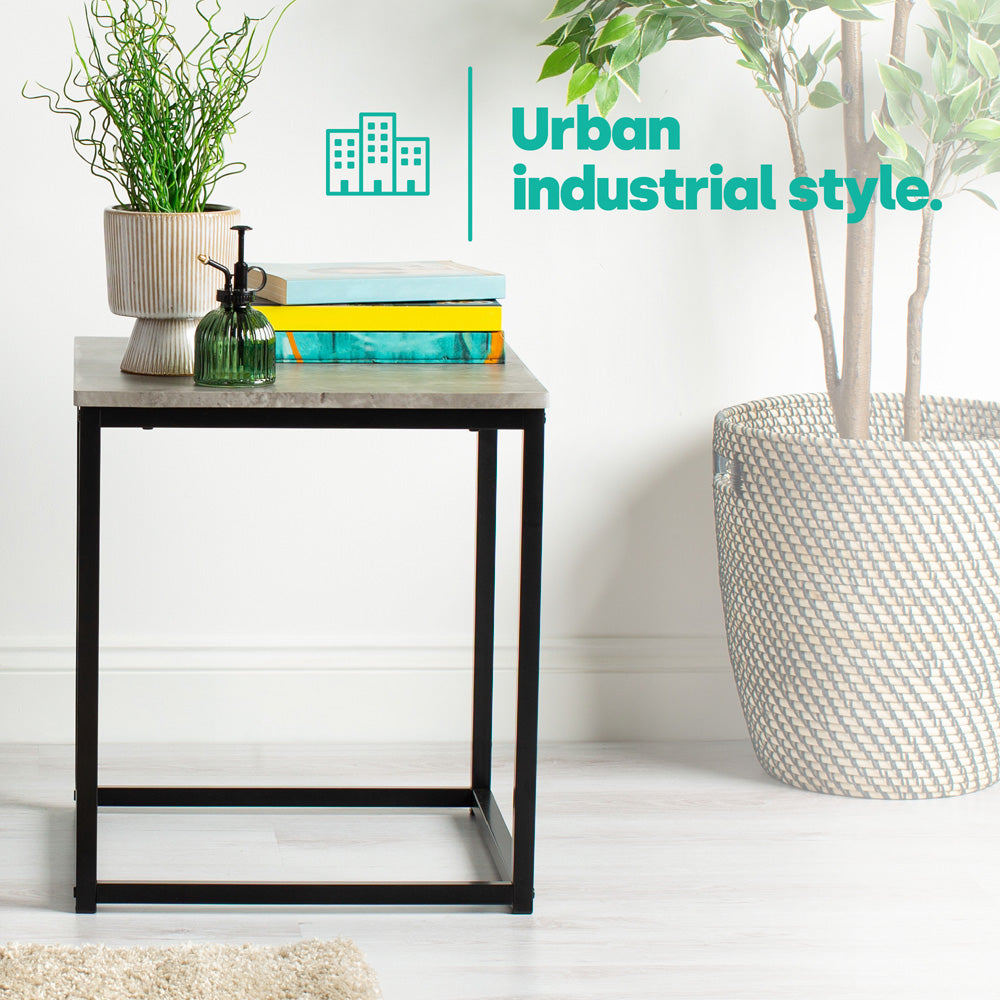 Livivo | Industrial Concrete Effect Side Table | Free Delivery